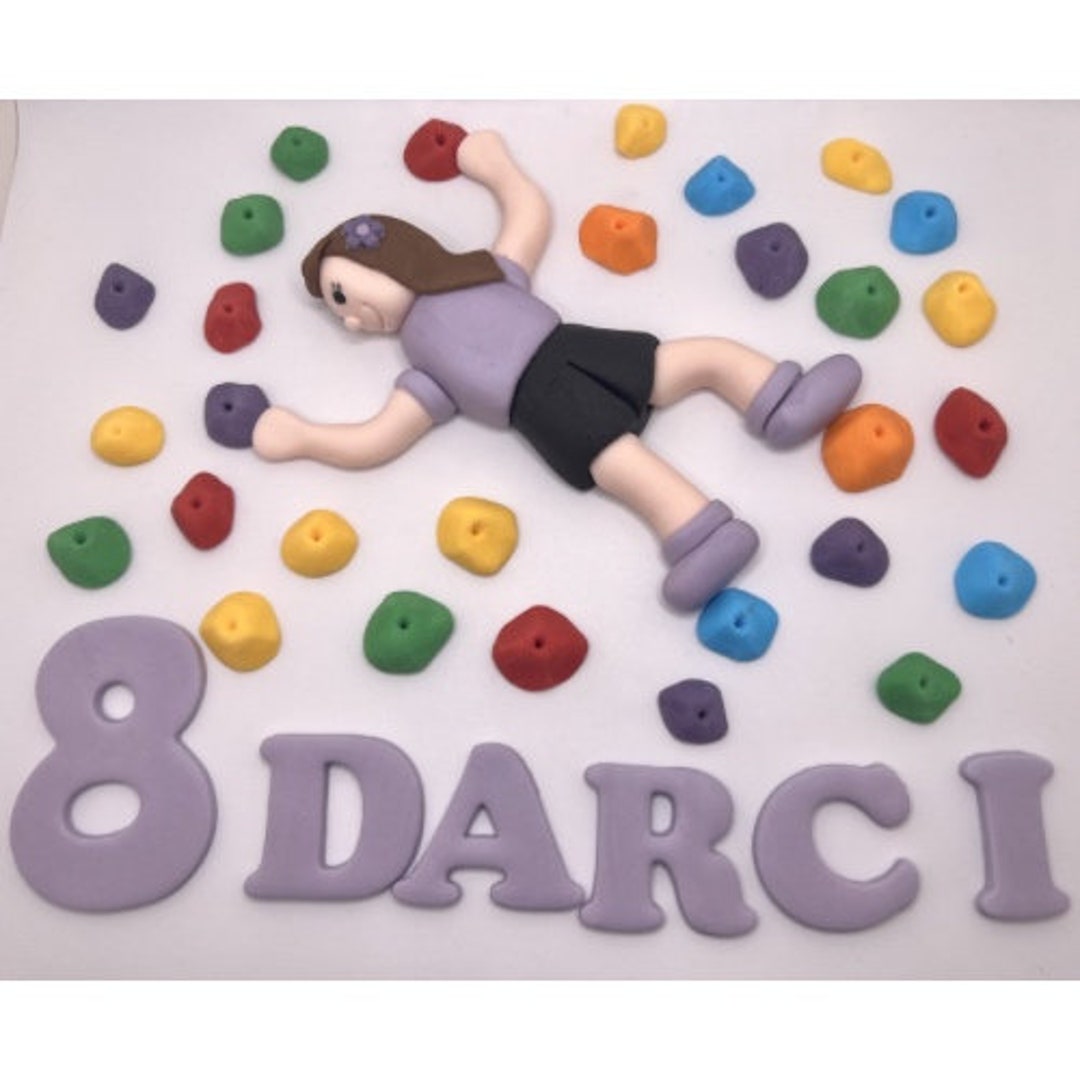 Rock Climbing Cake Topper, Climbing Cake Topper, Edible Handmade Cake ...