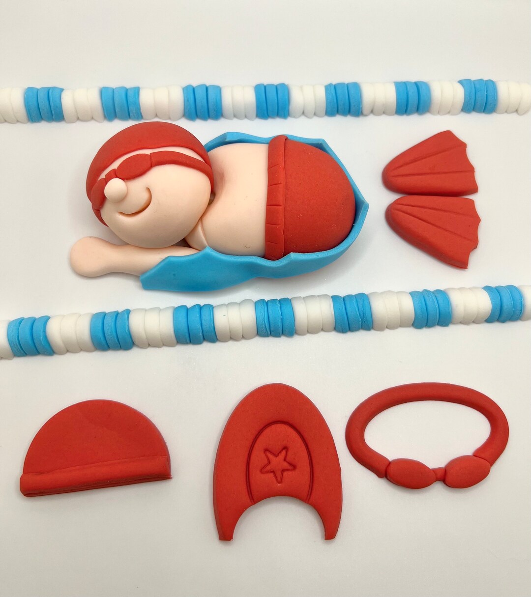 Swimming Cake Topper, Swimmer Cake Topper, Swim Cake Topper, Handmade ...