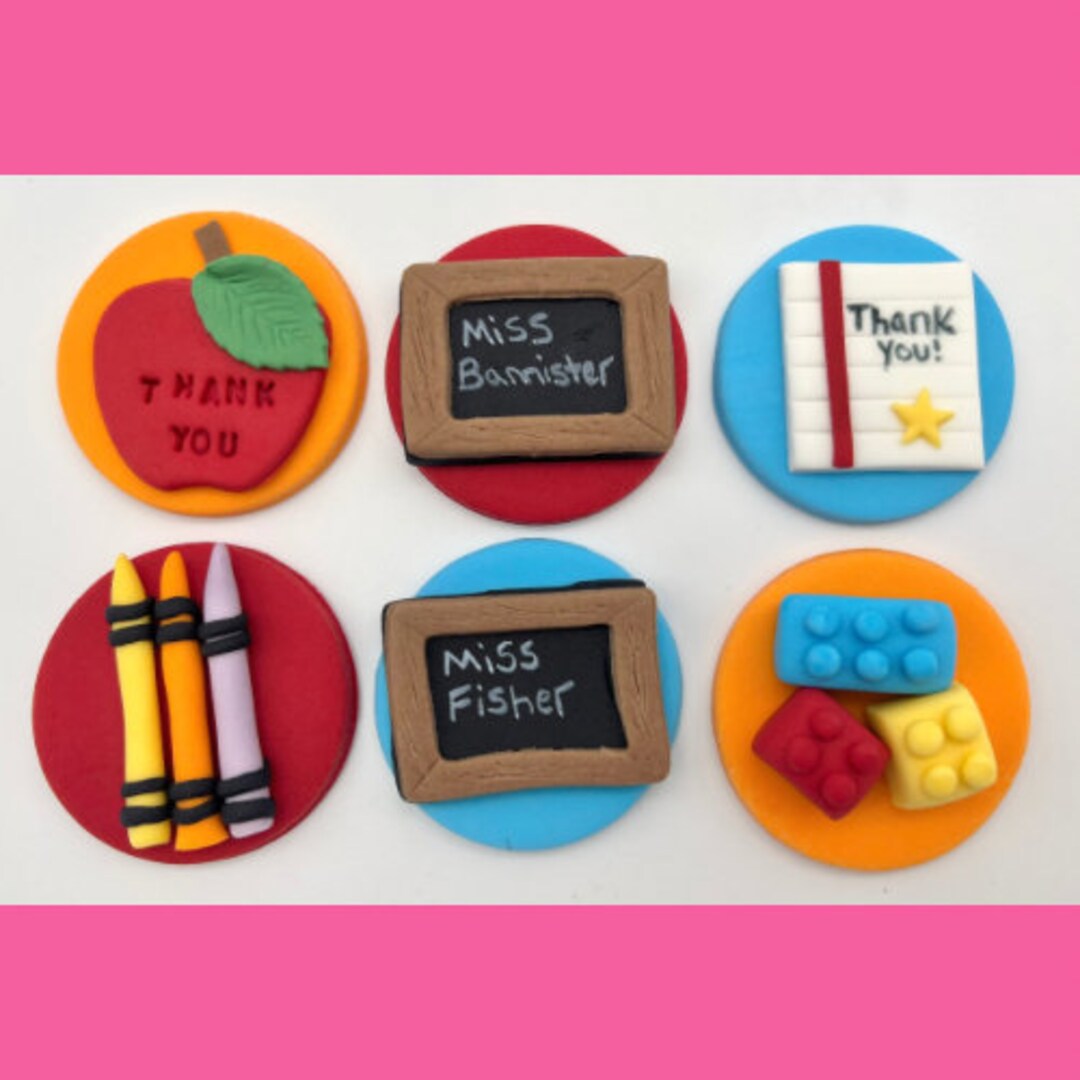 Teacher Cake Topper, Thank You Teacher Cake Topper, Handmade Edible ...