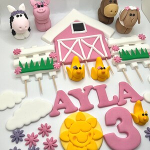 Girly Farm Cake Topper Handmade Edible Cake Topper - Etsy