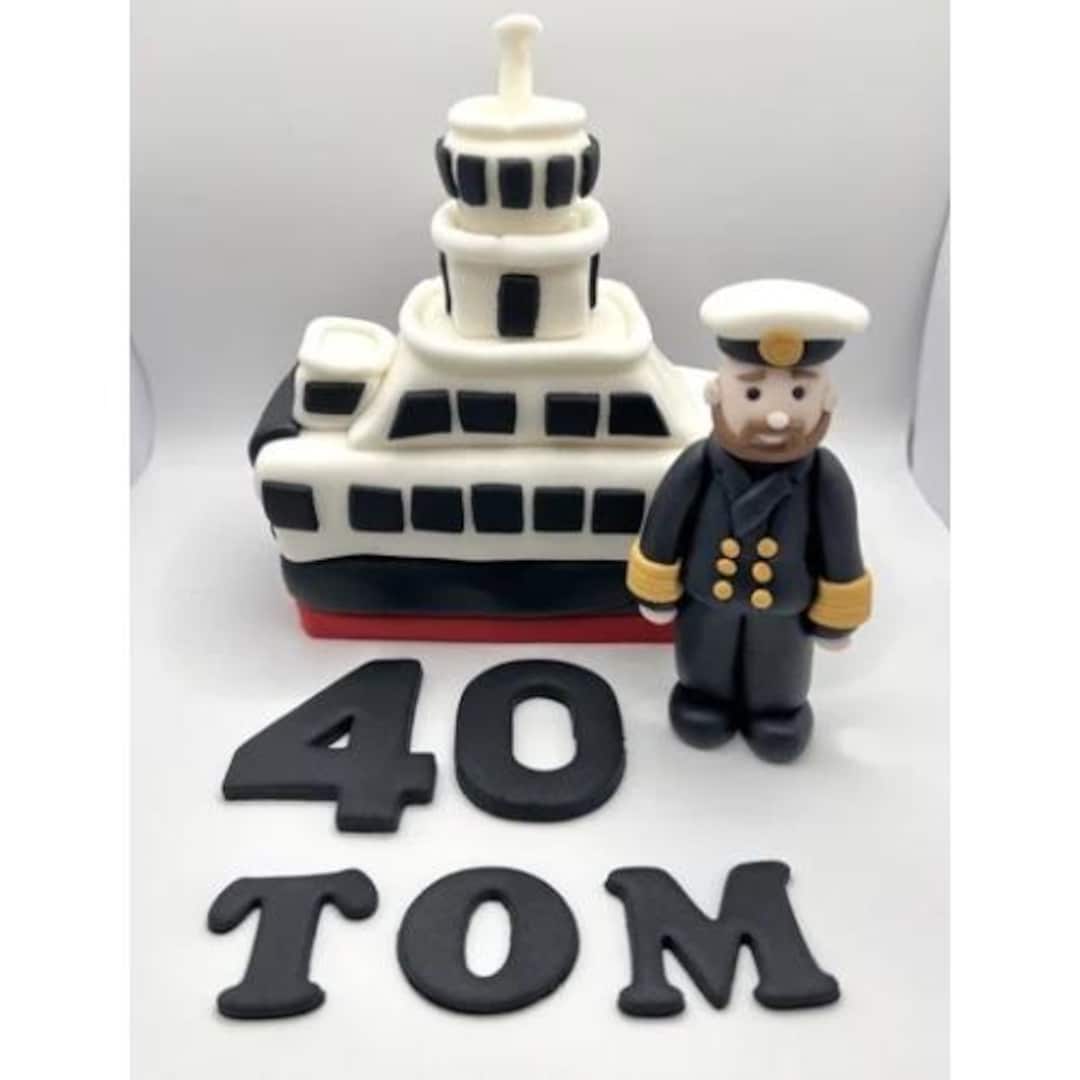 Cruise Ship Cake Topper, Cruise Cake Topper, Captain Cake Topper, Ship ...