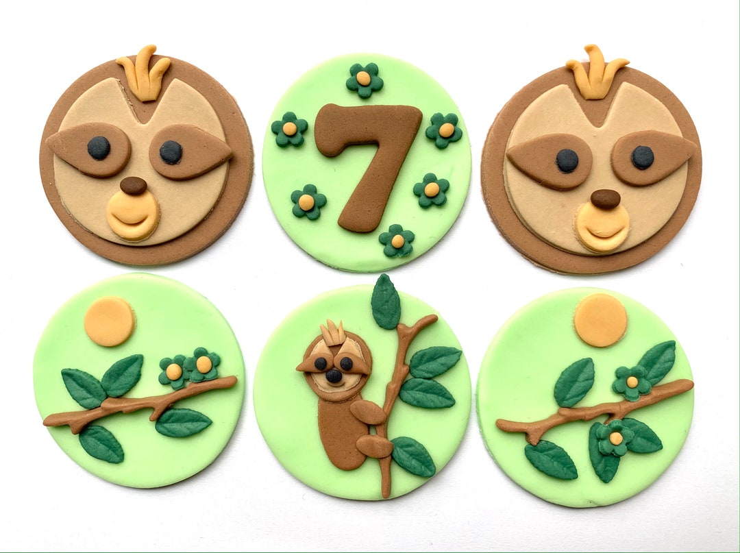 Sloth Cake Topper Jungle Cake Topper Handmade Edible Cake - Etsy