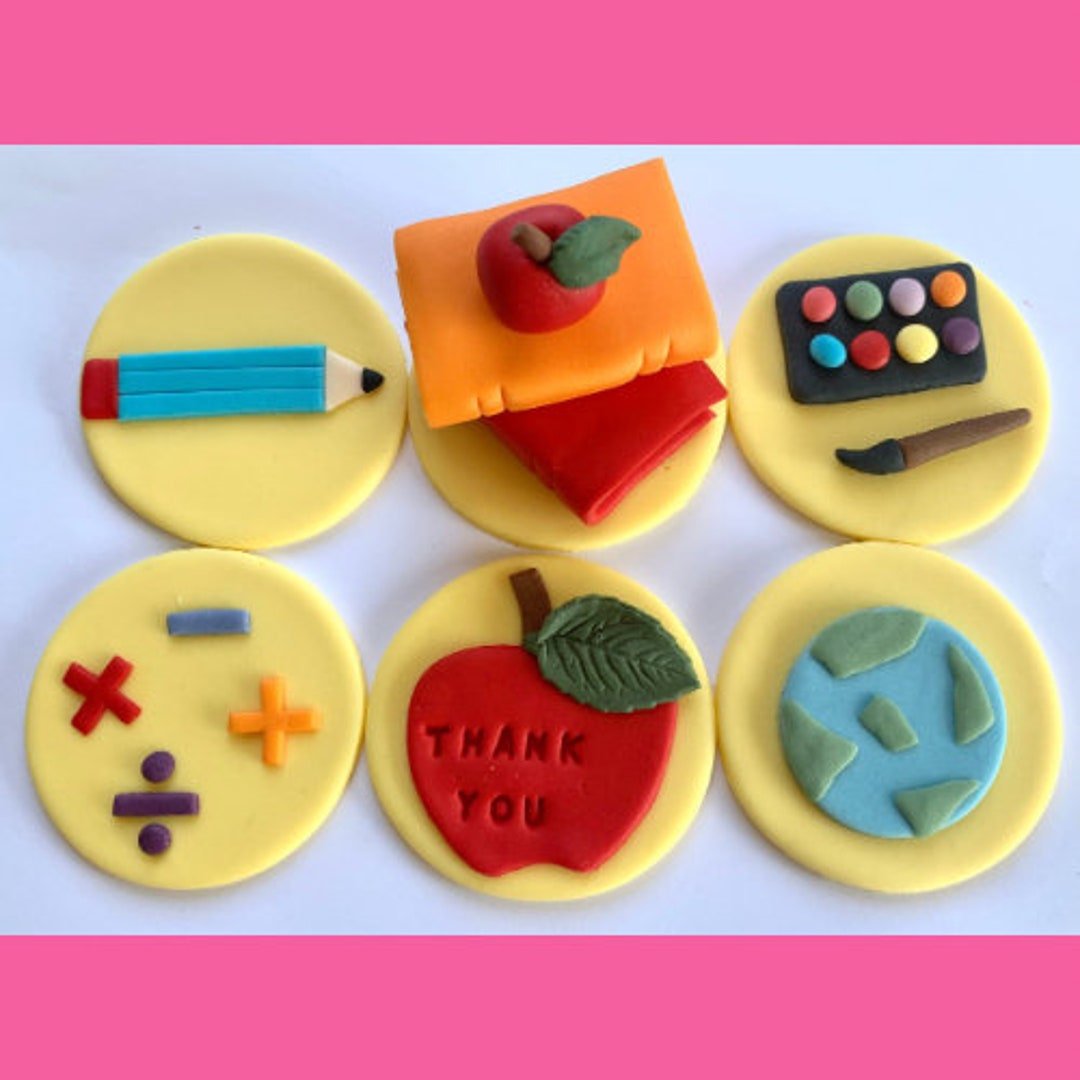 Teacher Cake Topper, Thank You Teacher Cake Topper, Handmade Edible ...