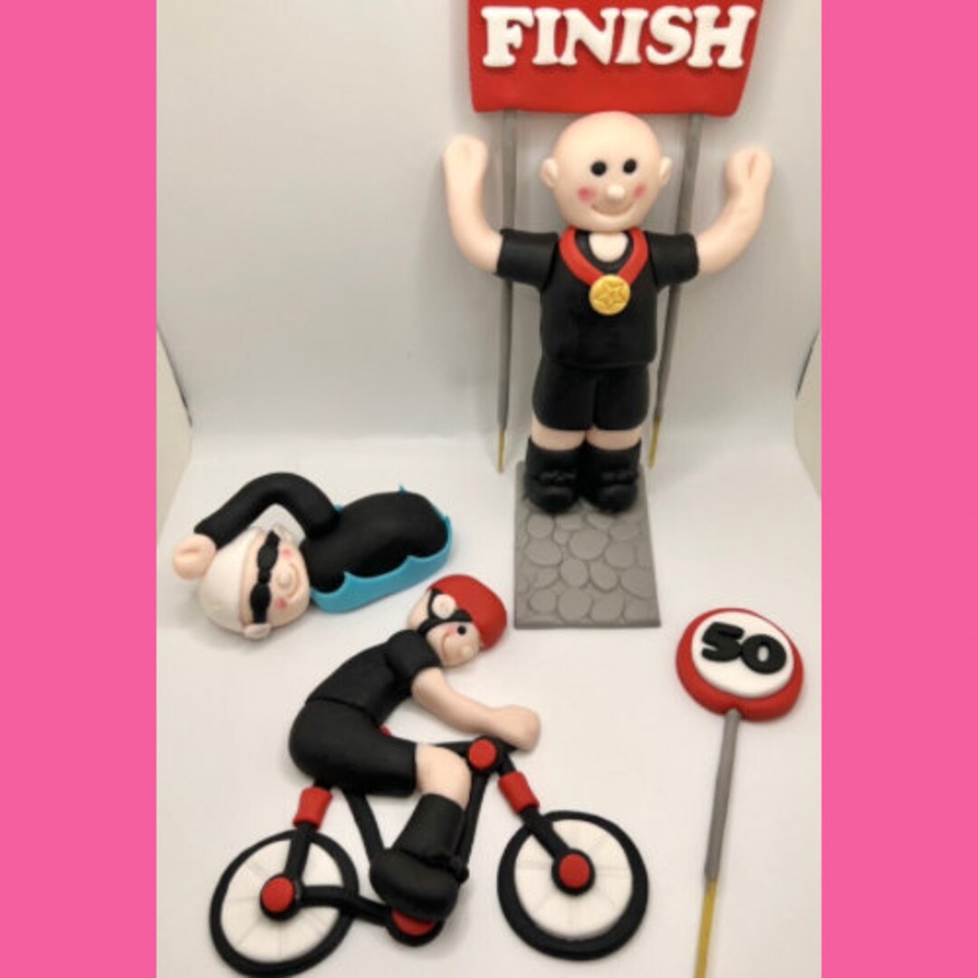 Triathlon Cake Topper, Swimming Cake Topper, Runner Cake Topper ...