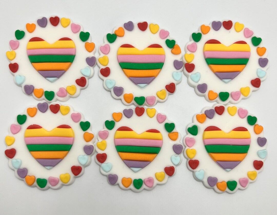 Pride Cake Toppers Rainbow Heart Cake Toppers LGBTQ Cake - Etsy