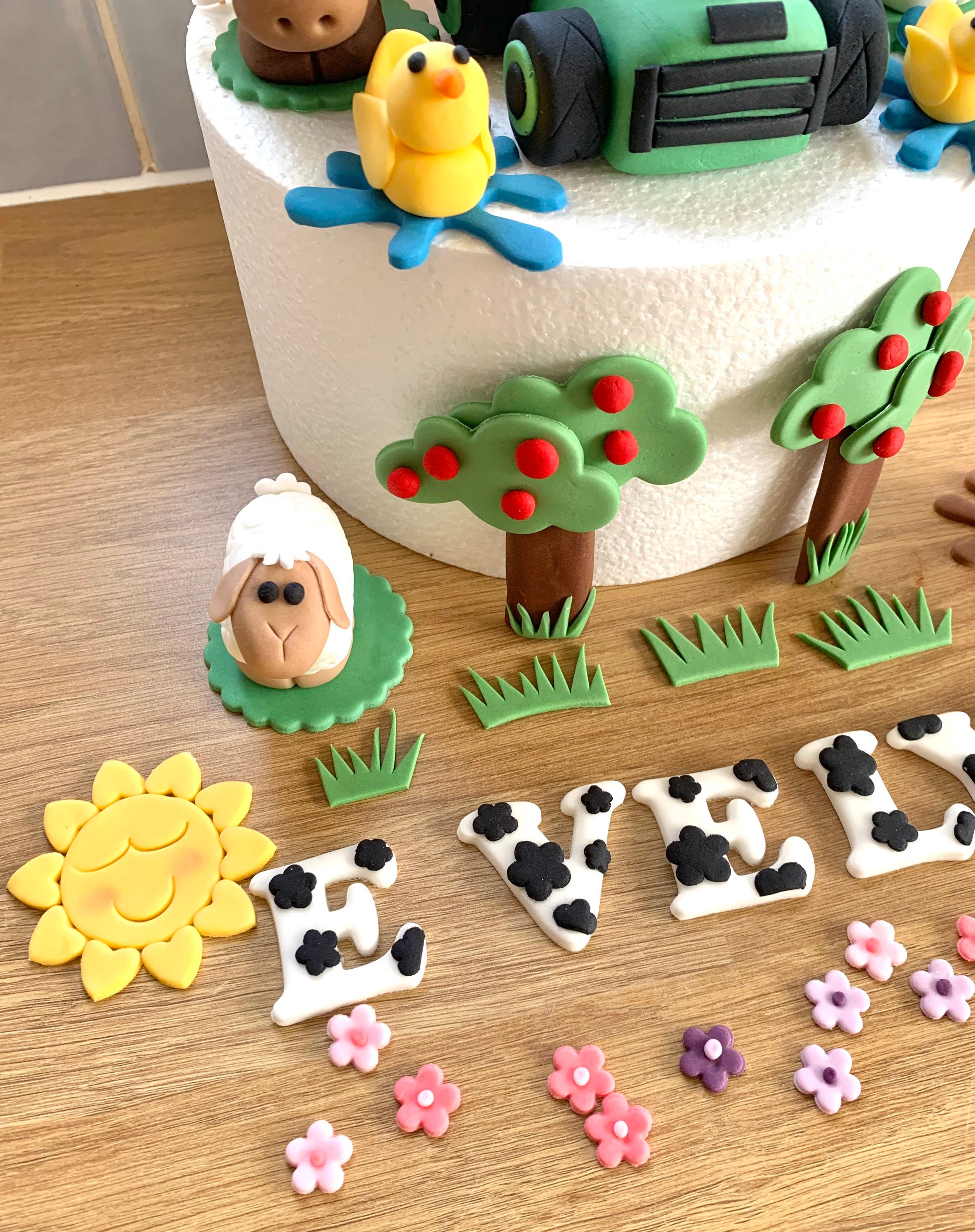 Farm Cake Topper Handmade Edible Cake Topper - Etsy
