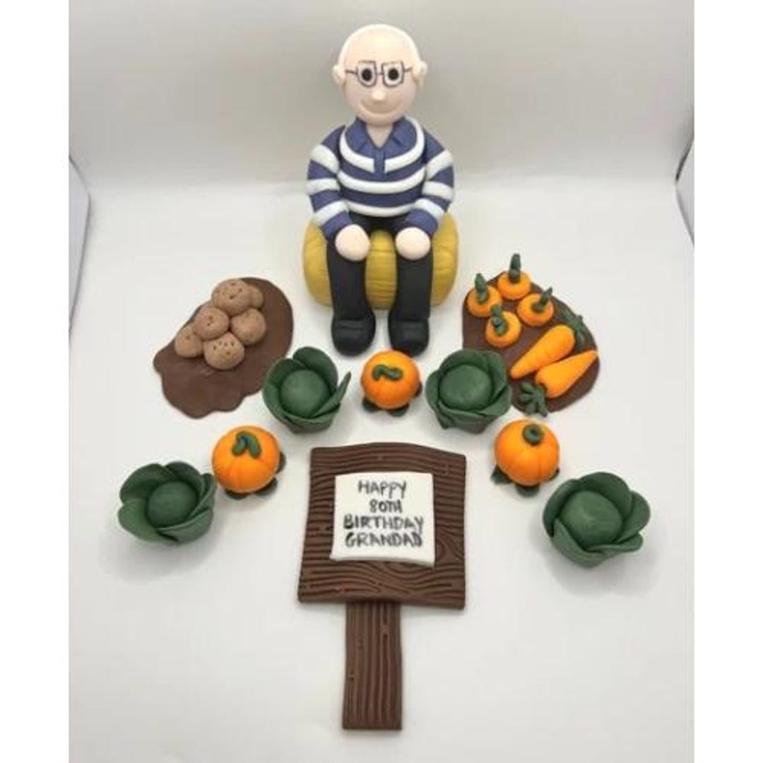 Farm Cake Topper, Farmer Cake Topper, Vegetable Patch Cake Topper ...