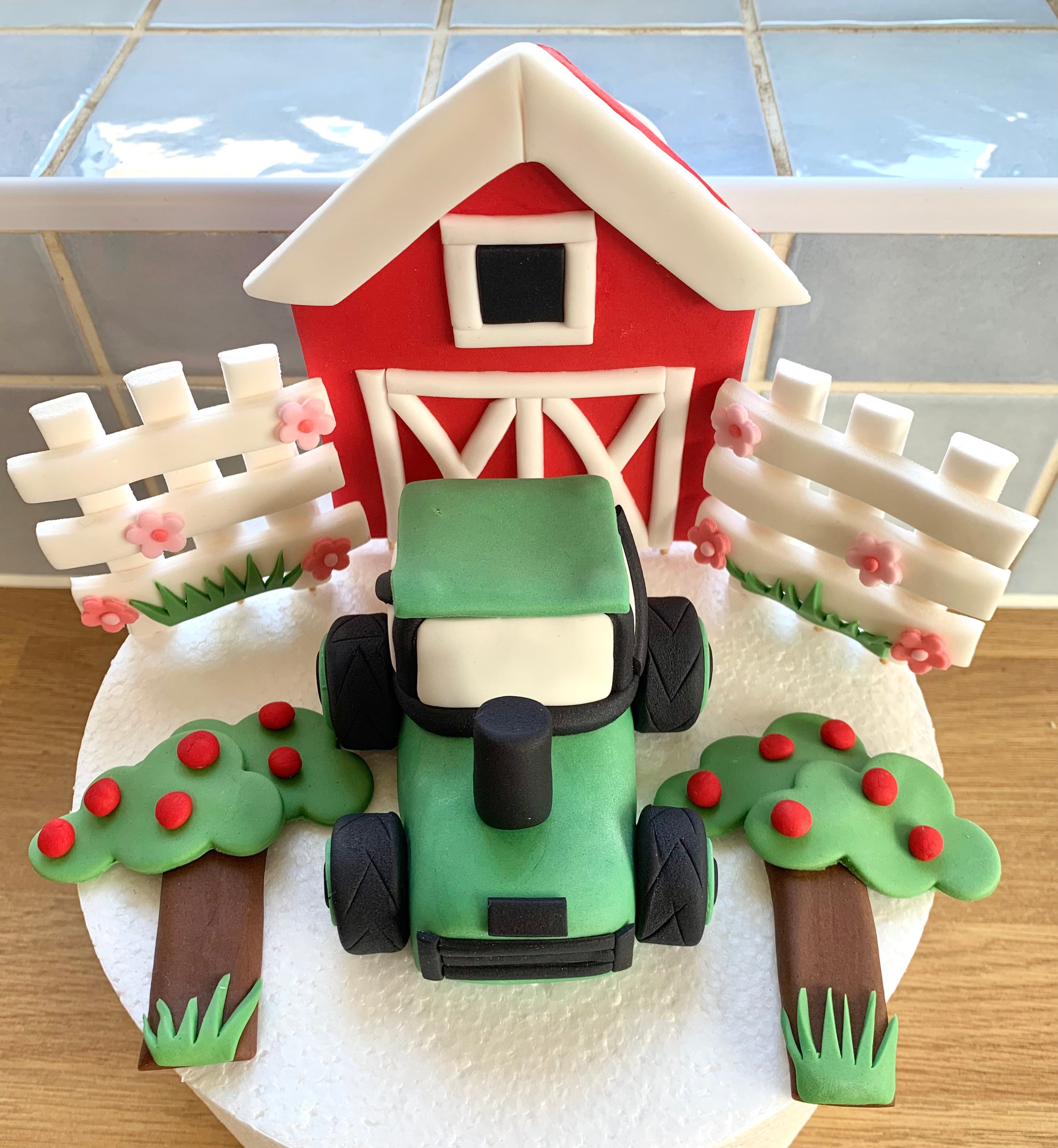 Farm Cake Topper Tractor Cake Topper Farm Animal Cake - Etsy UK