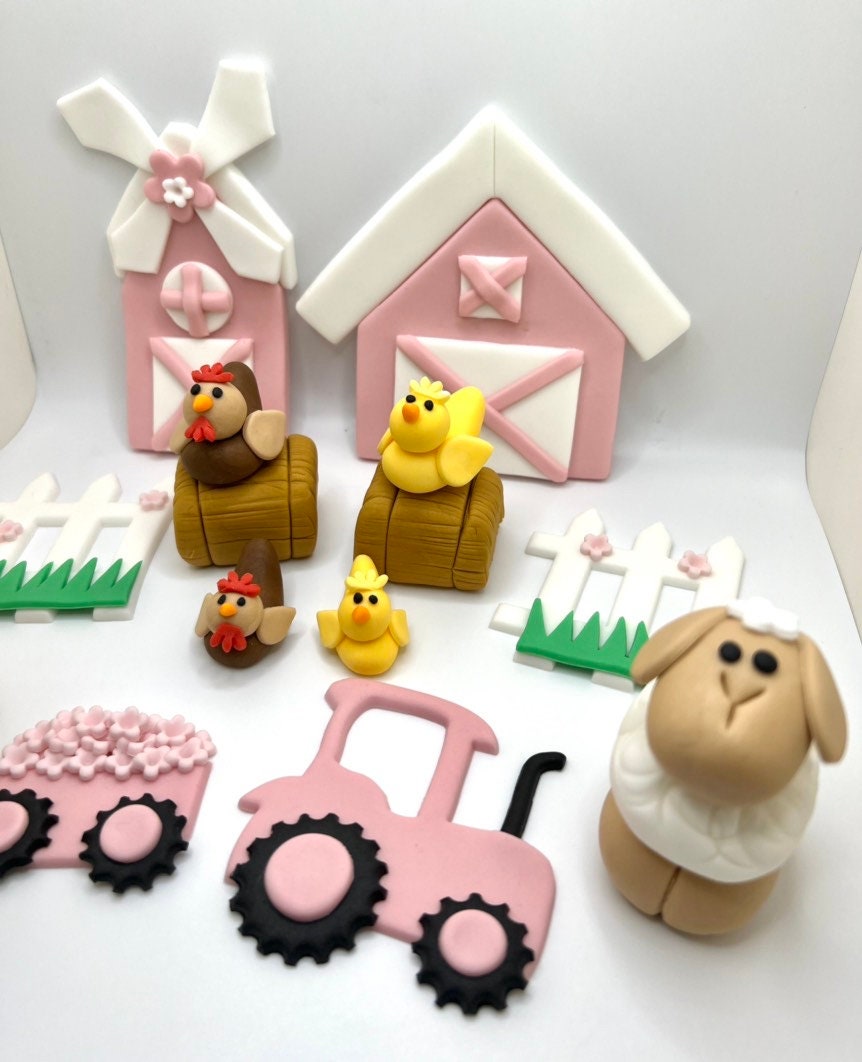 Farm Cake Topper Tractor Cake Topper Farm Animal Cake - Etsy UK