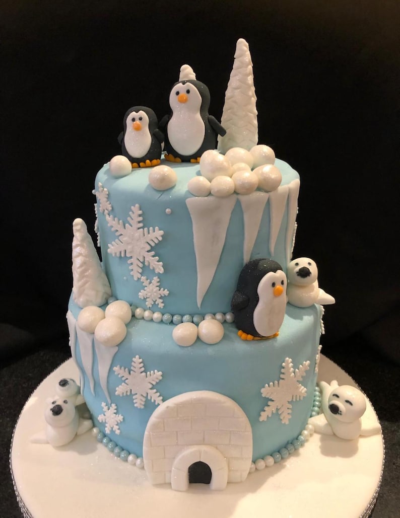 Penguin Cake Topper, Seal Cake Topper, Snow Cake Topper, Igloo Cake ...