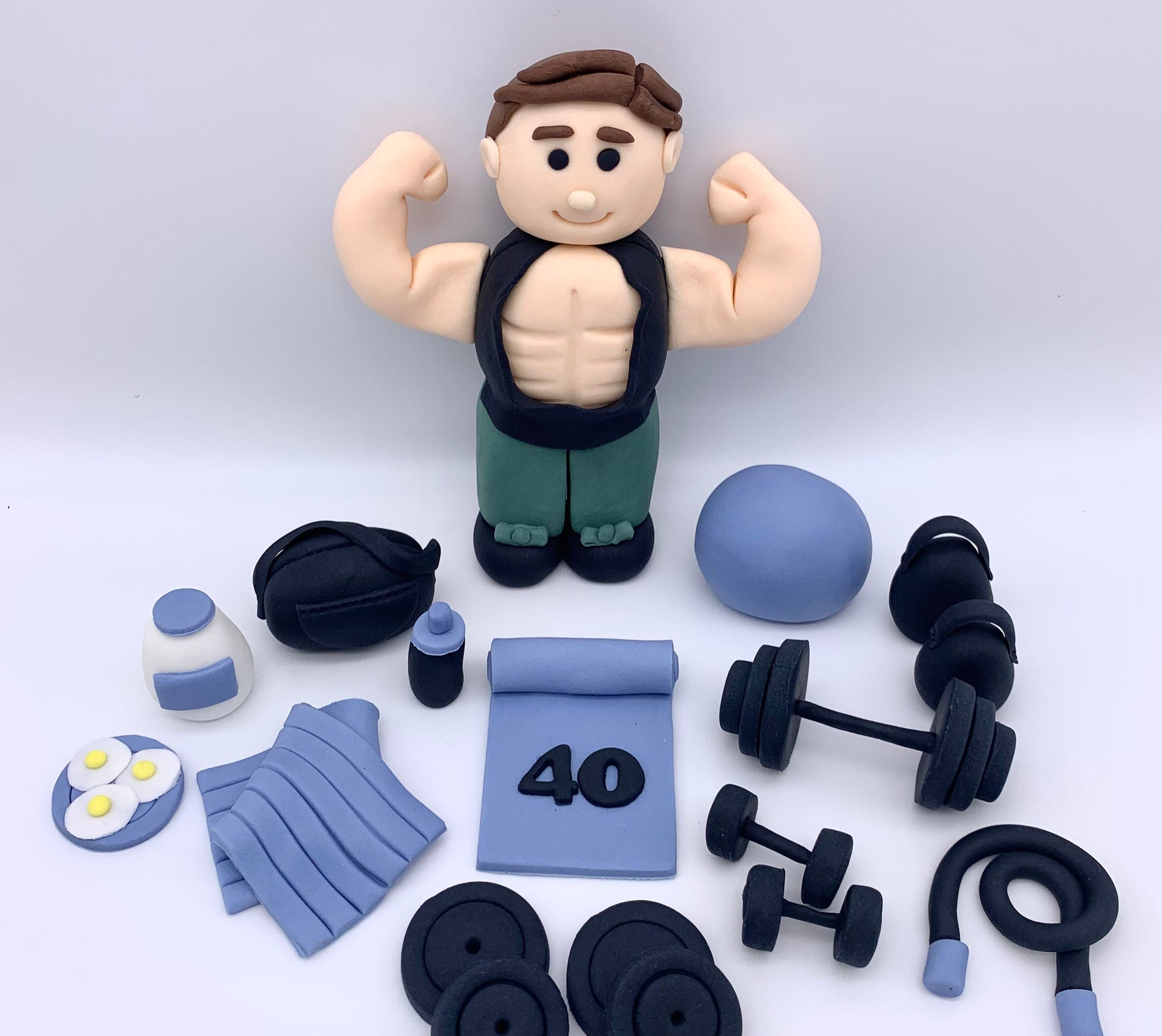 Gym Cake Topper Exercise Cake Topper Handmade Edible Cake - Etsy UK