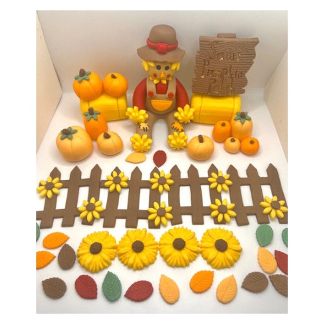 Scarecrow Cake Topper, Farm Cake Topper, Farming Cake Topper, Autumn ...