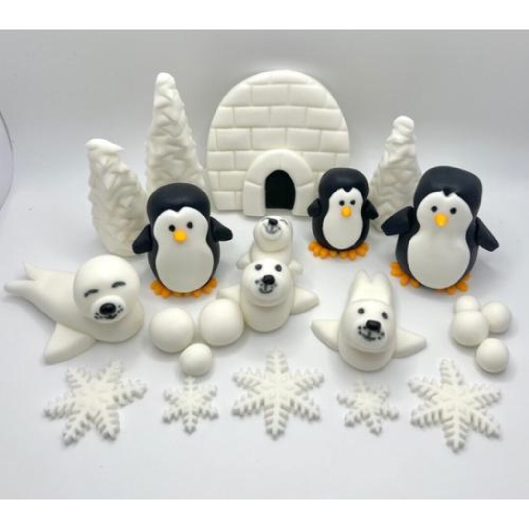 Penguin Cake Topper, Seal Cake Topper, Snow Cake Topper, Igloo Cake ...