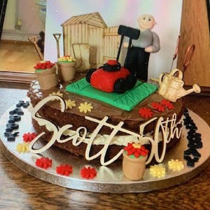 Gardening Cake Topper, Gardener Cake Topper, Mower Cake Topper, Mowing ...