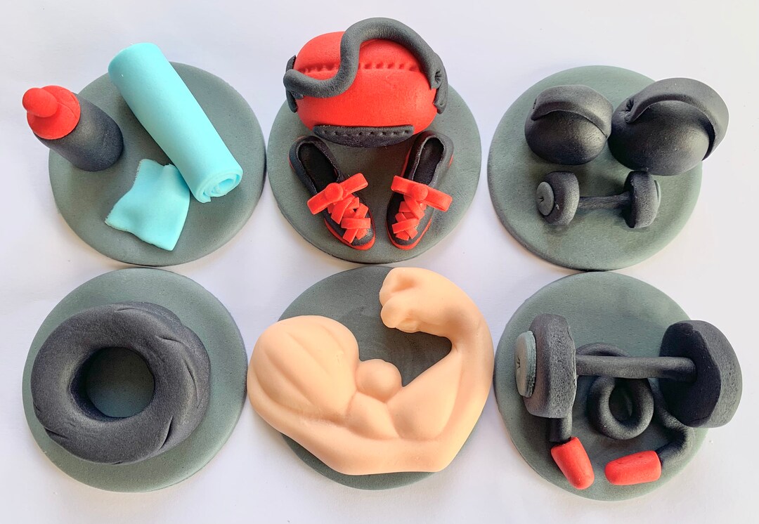 Gym Cake Topper Exercise Cake Topper Handmade Edible Cake - Etsy