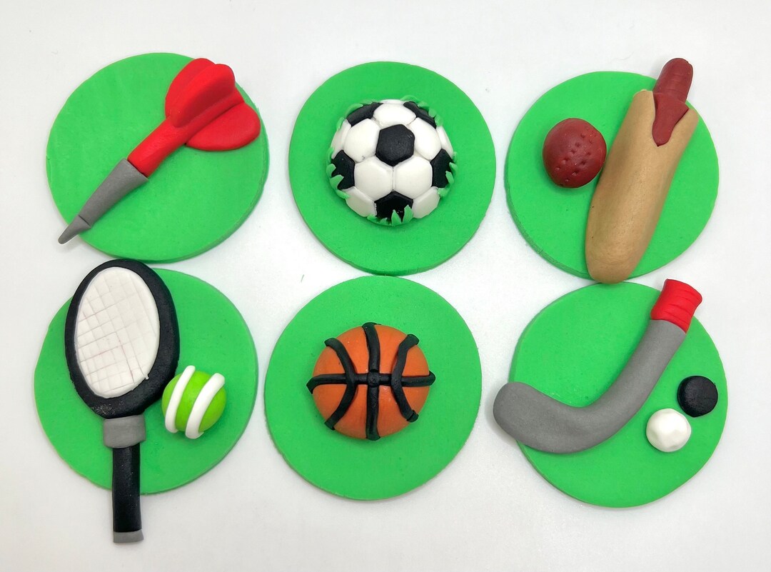 Sport Cake Topper, Cricket Cake Topper, Football Cupcake Toppers ...