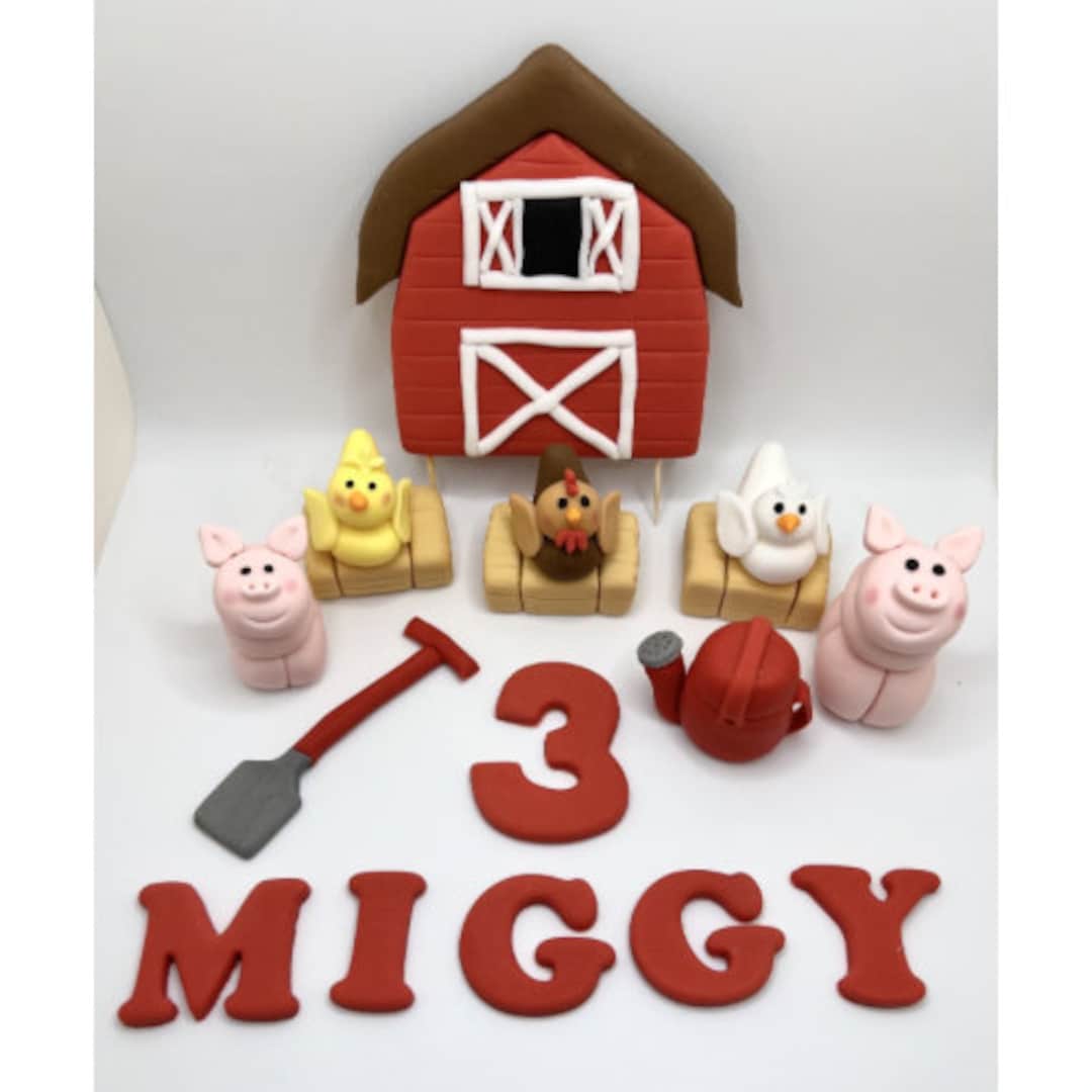 Farm Cake Topper, Tractor Cake Topper, Farm Animal Cake Topper ...