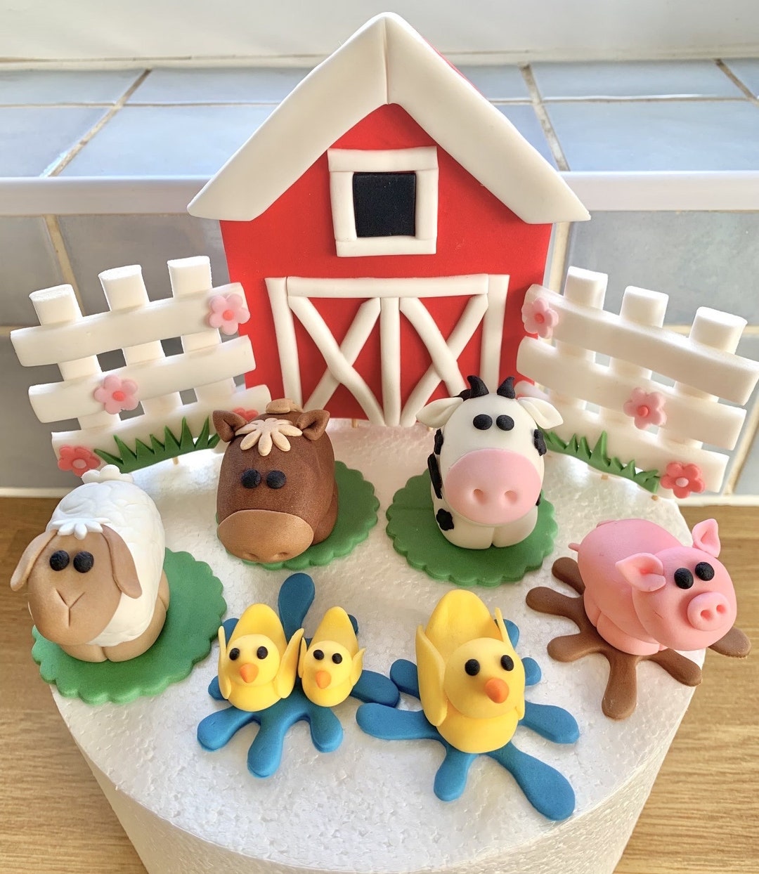 Farm Cake Topper, Tractor Cake Topper, Farm Animal Cake Topper ...