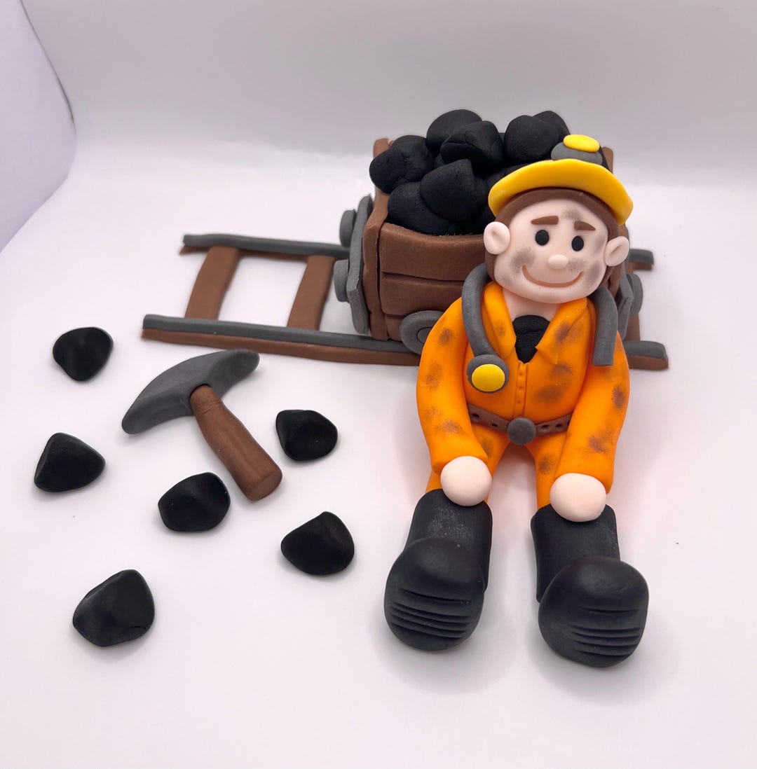 Miner Cake Topper, Mining Cake Topper, Builder Cake Topper, Building ...