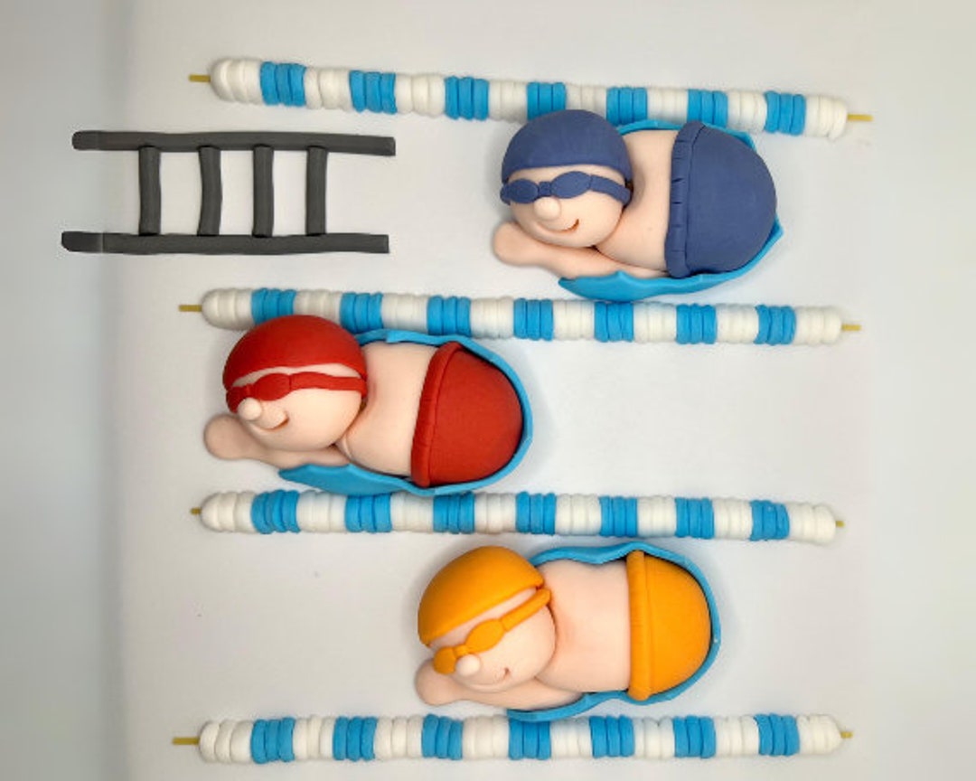 Swimming Cake Topper, Swimmer Cake Topper, Swim Cake Topper, Handmade ...
