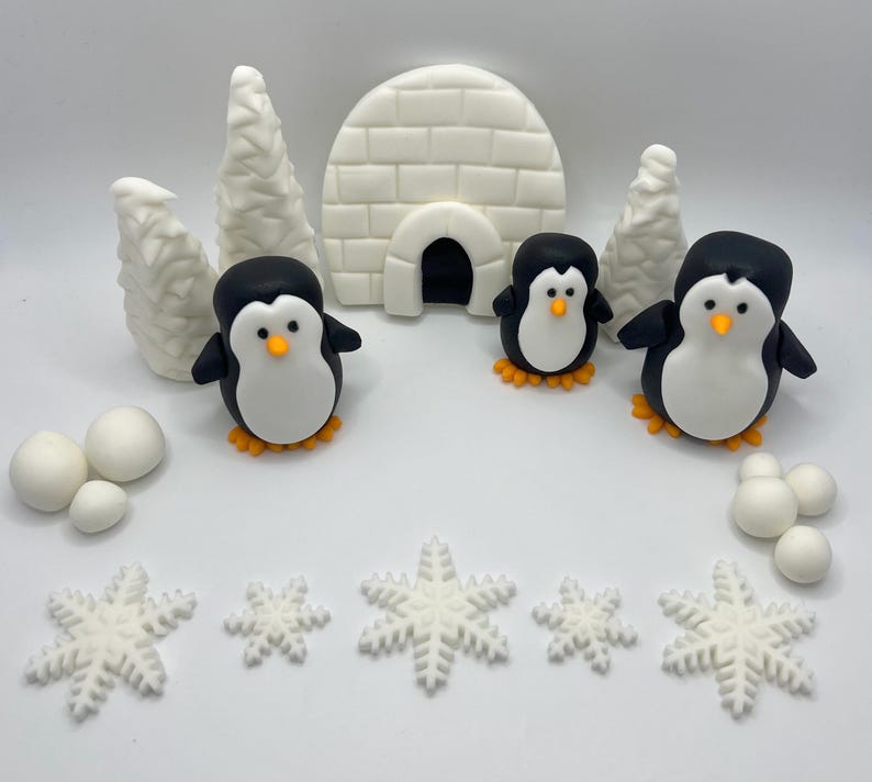 Penguin Cake Topper, Seal Cake Topper, Snow Cake Topper, Igloo Cake ...