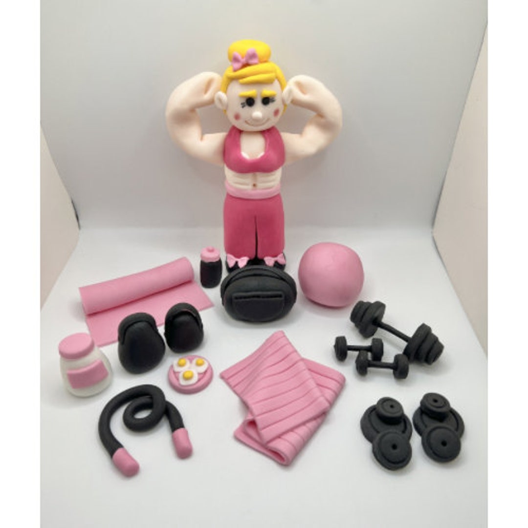 Gym Cake Topper, Exercise Cake Topper, Handmade Edible Cake Topper - Etsy