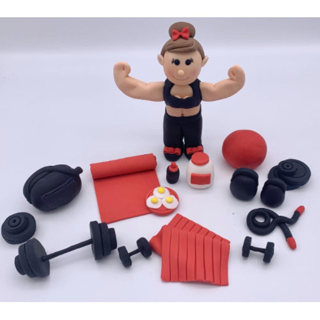 Gym Cake Topper, Exercise Cake Topper, Weightlifting Cake Topper ...