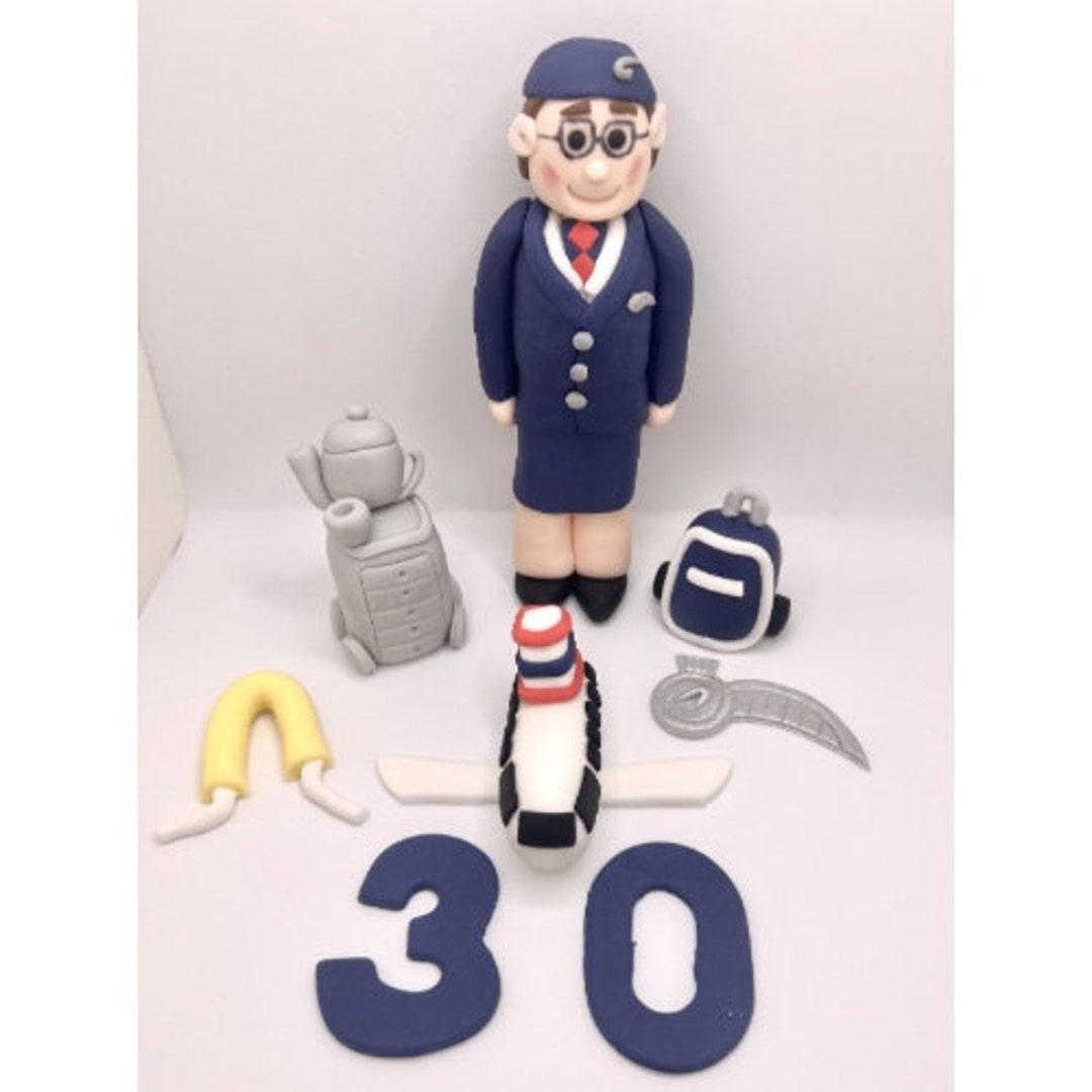Cabin Crew Cake Topper, Air Hostess Cake Topper, Travel Cake Topper ...