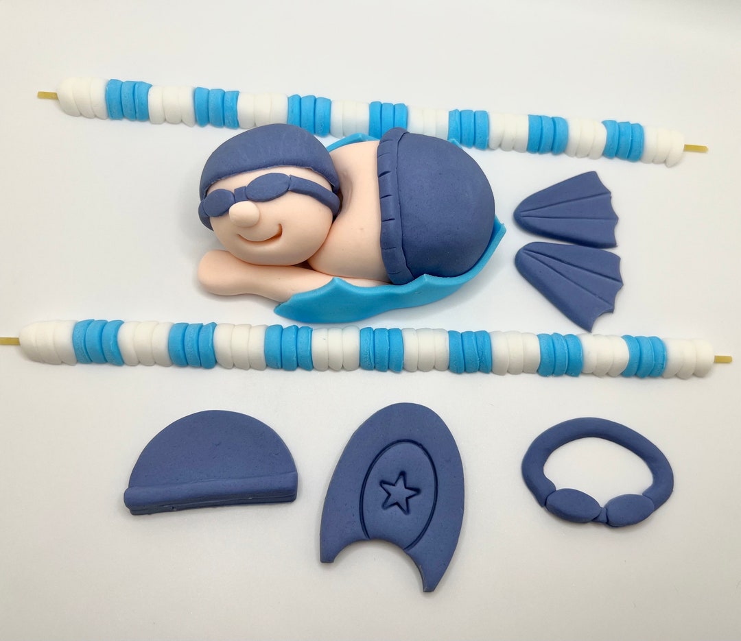 Swimming Cake Topper, Swimmer Cake Topper, Swim Cake Topper, Handmade ...