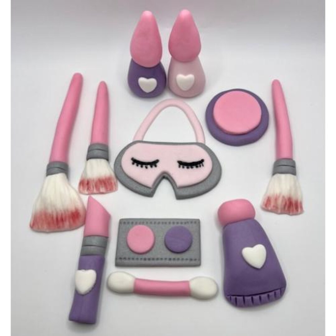 Edible Handmade Make up Cake Topper Fondant Girls Sugar Paste ...