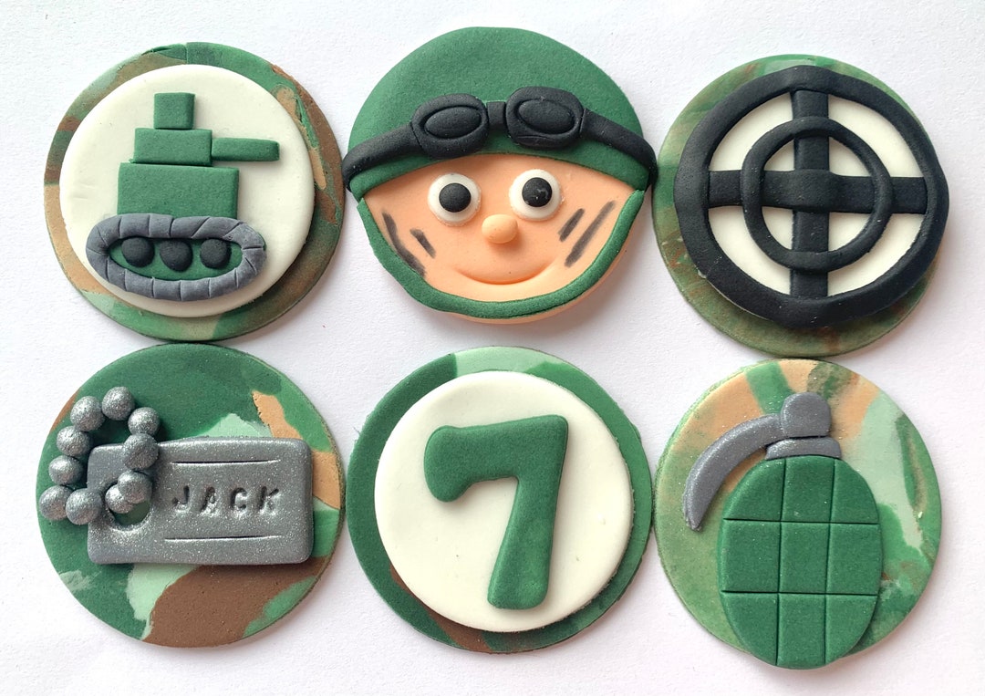 Army Cake Toppers Soldier Cake Topper Handmade Edible Cake - Etsy UK