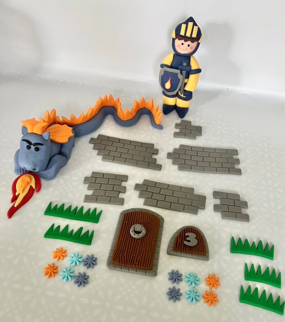 Boy Knight Cake Topper Dragon Handmade Edible Cake Topper - Etsy