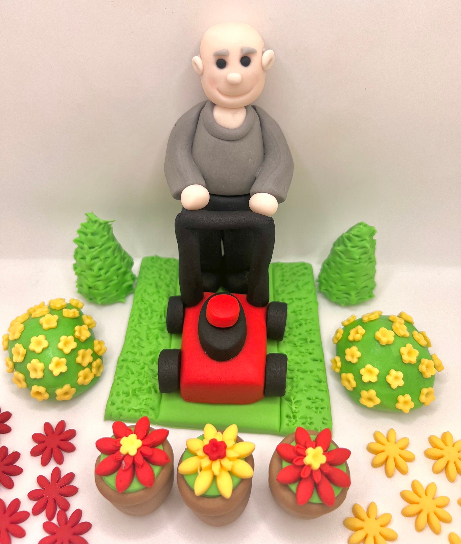 Gardening Cake Topper, Gardener Cake Topper, Mower Cake Topper, Mowing ...