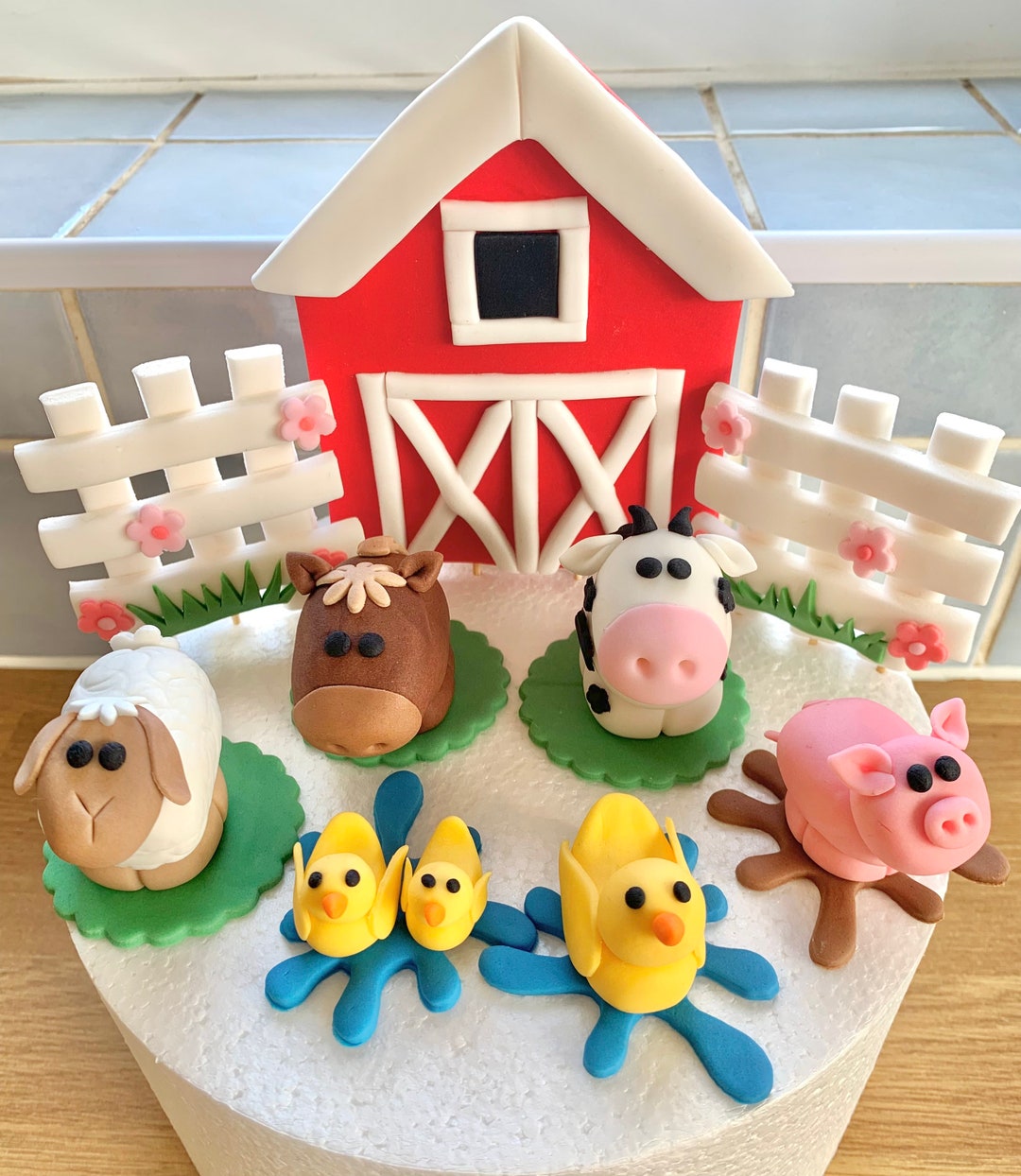 Farm Cake Topper Tractor Cake Topper Farm Animal Cake - Etsy