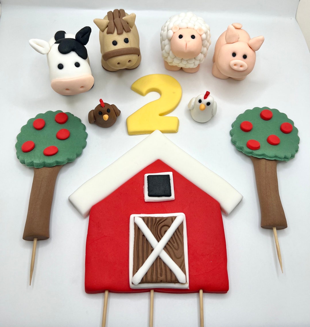 Farm Cake Topper, Tractor Cake Topper, Farm Animal Cake Topper ...