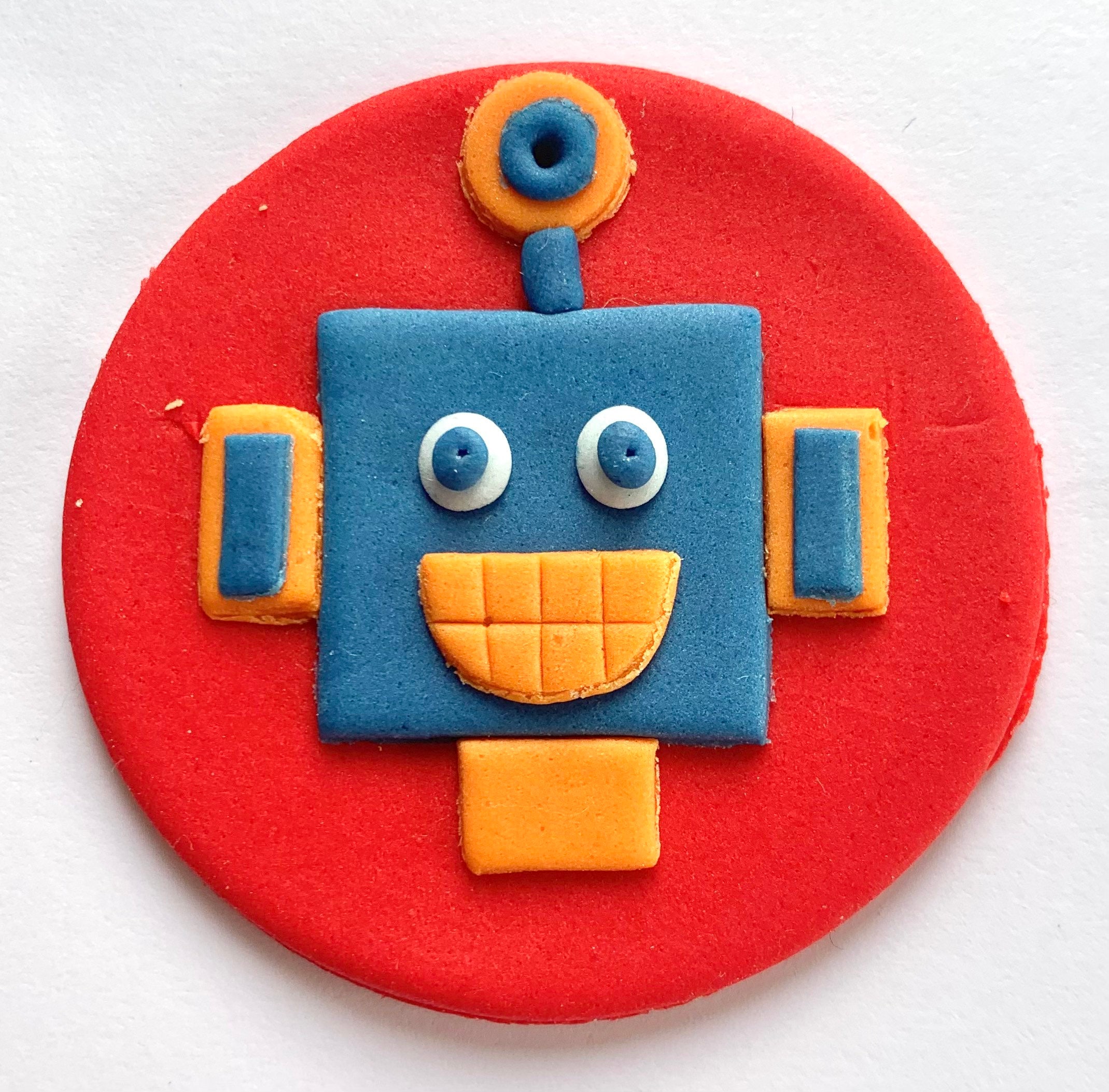Robot Cake Toppers Handmade Edible Cake Topper - Etsy UK