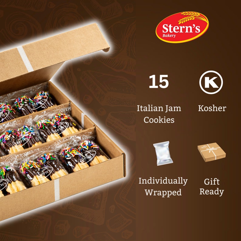 Cookie Gift Basket | 15 Italian Shortbread Cookies Individually Wrapped ...