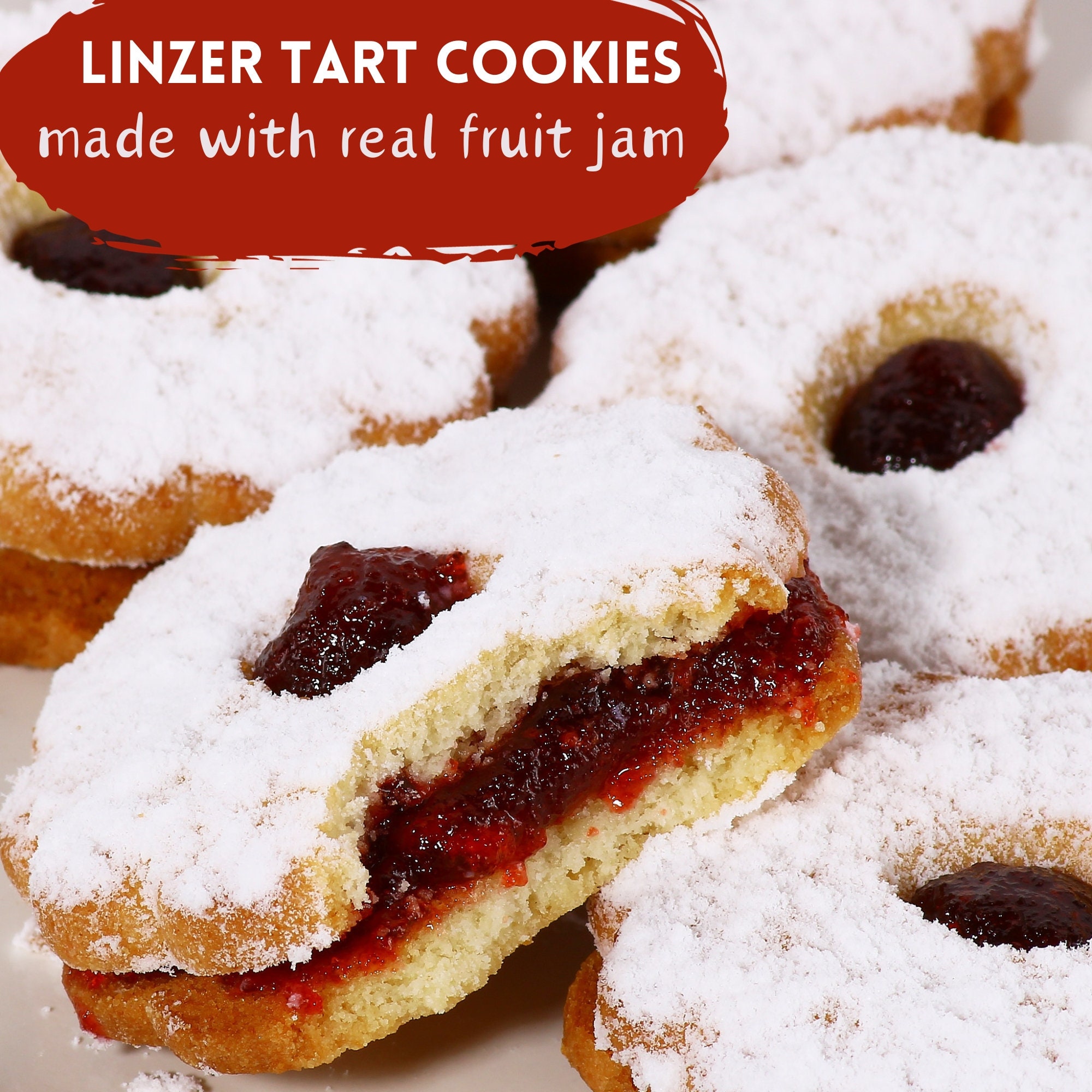 Italian Linzer Tart Cookies-tortes Raspberry Jam |10 Individually ...