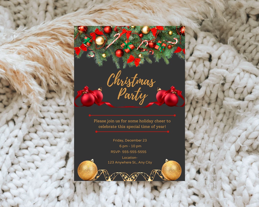 Christmas Party Invite, Holiday Party Invitation. Digital Download ...