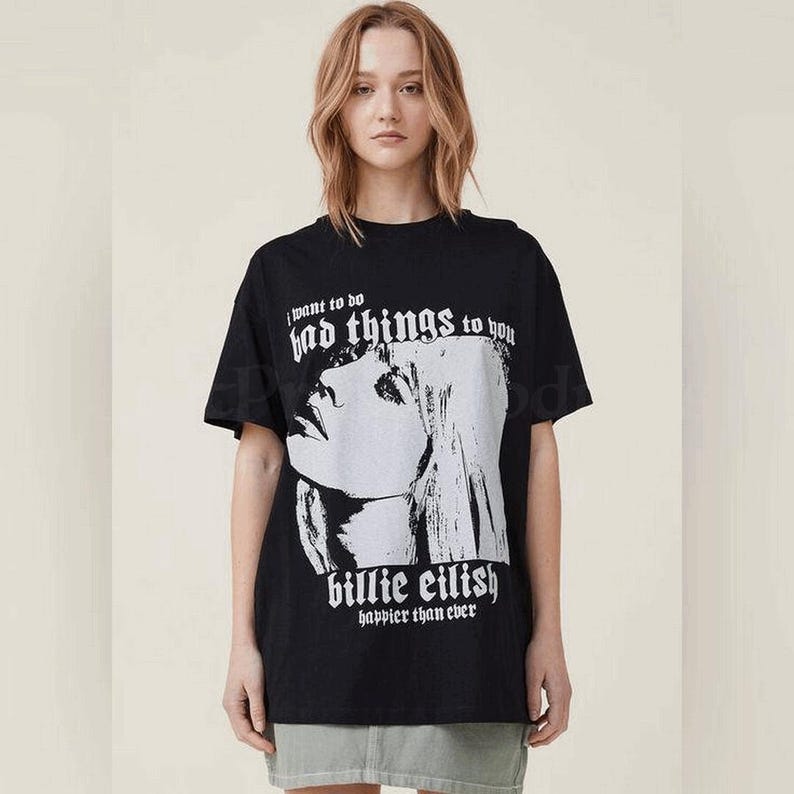 Billie Eilish Gothic Oversized T-shirt – Alternative Music Merch - Etsy