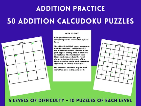 Toys Toys & Games Math Practice for Grades 2-4 Printable Calcudoku ...