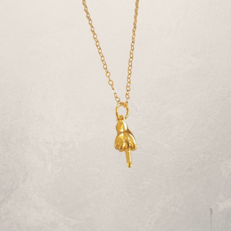 The Perfect 3D Middle Finger Necklace in Gold or Silver Finish - Etsy