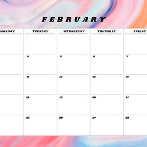 Groovy 2025 Yearly Calendar January Start Printable Editable Calendar ...