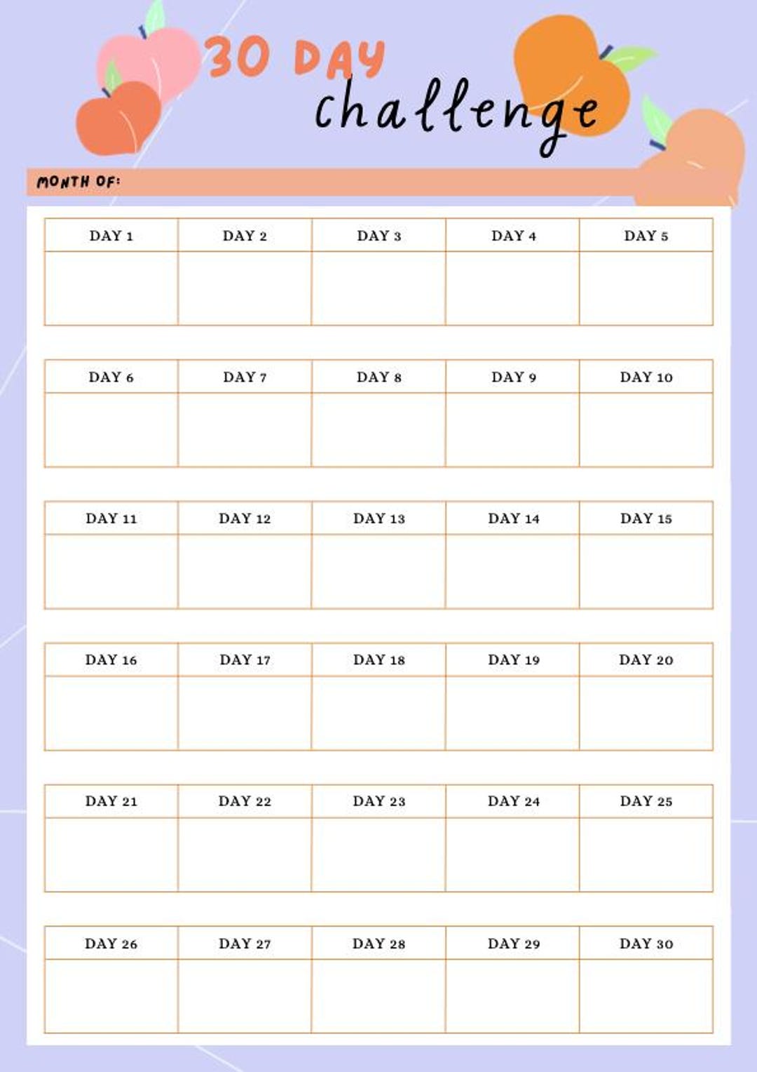 30-day Planner 30-day Motivational Planner Digital Download Printable ...