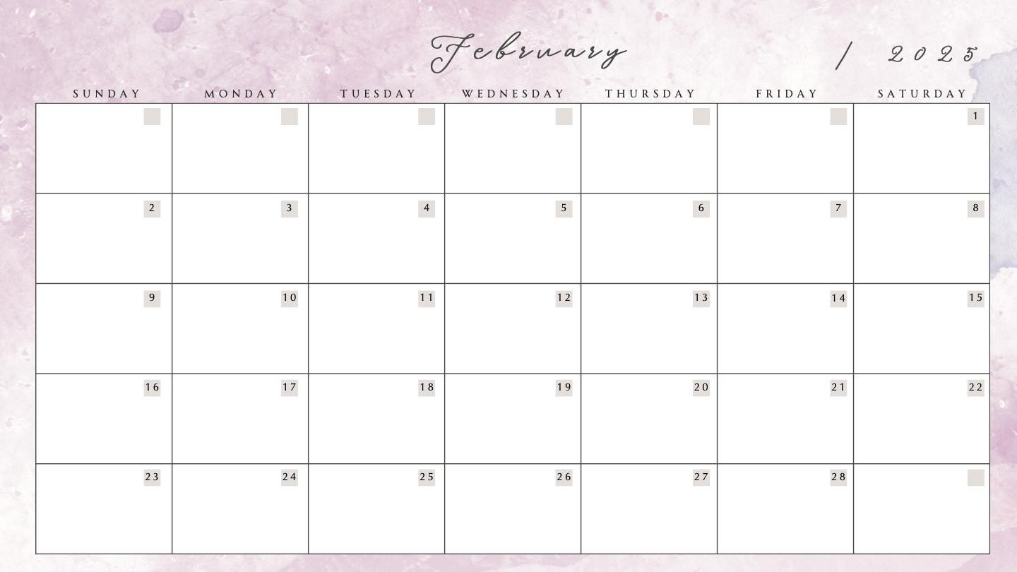 January-december 2025 Calendar Printable Calendar Digital Download 8.5 ...