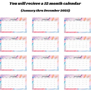 Groovy 2025 Yearly Calendar January Start Printable Editable Calendar ...