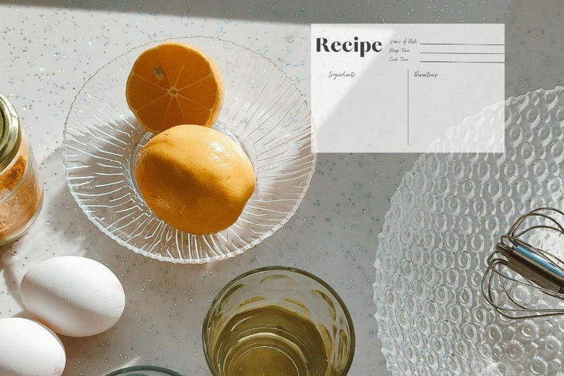 Minimal Recipe Cards Modern Recipe Cards Digital Recipe Cards Instant ...