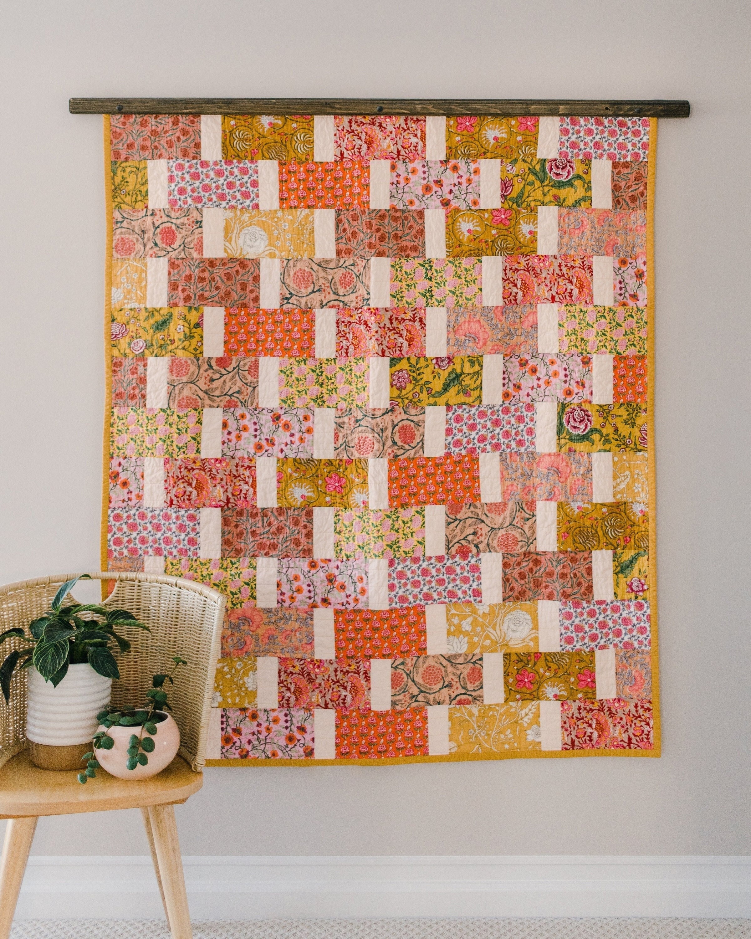 Handmade Throw Quilt in Gold and Orange — Lifting Limits Quilting