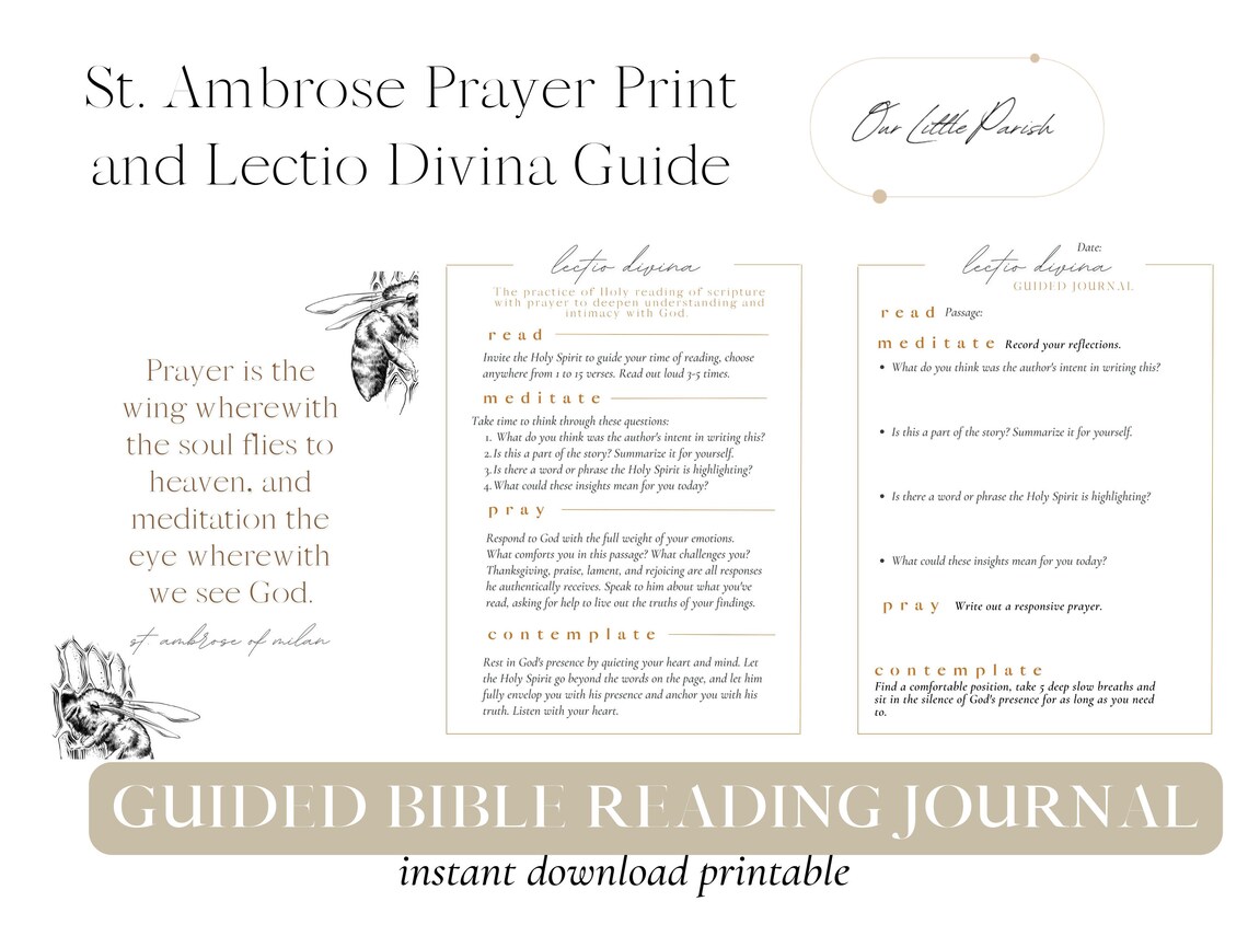 Lectio Divina Prayer and Reading Bible Journaling Pages | St. Ambrose ...