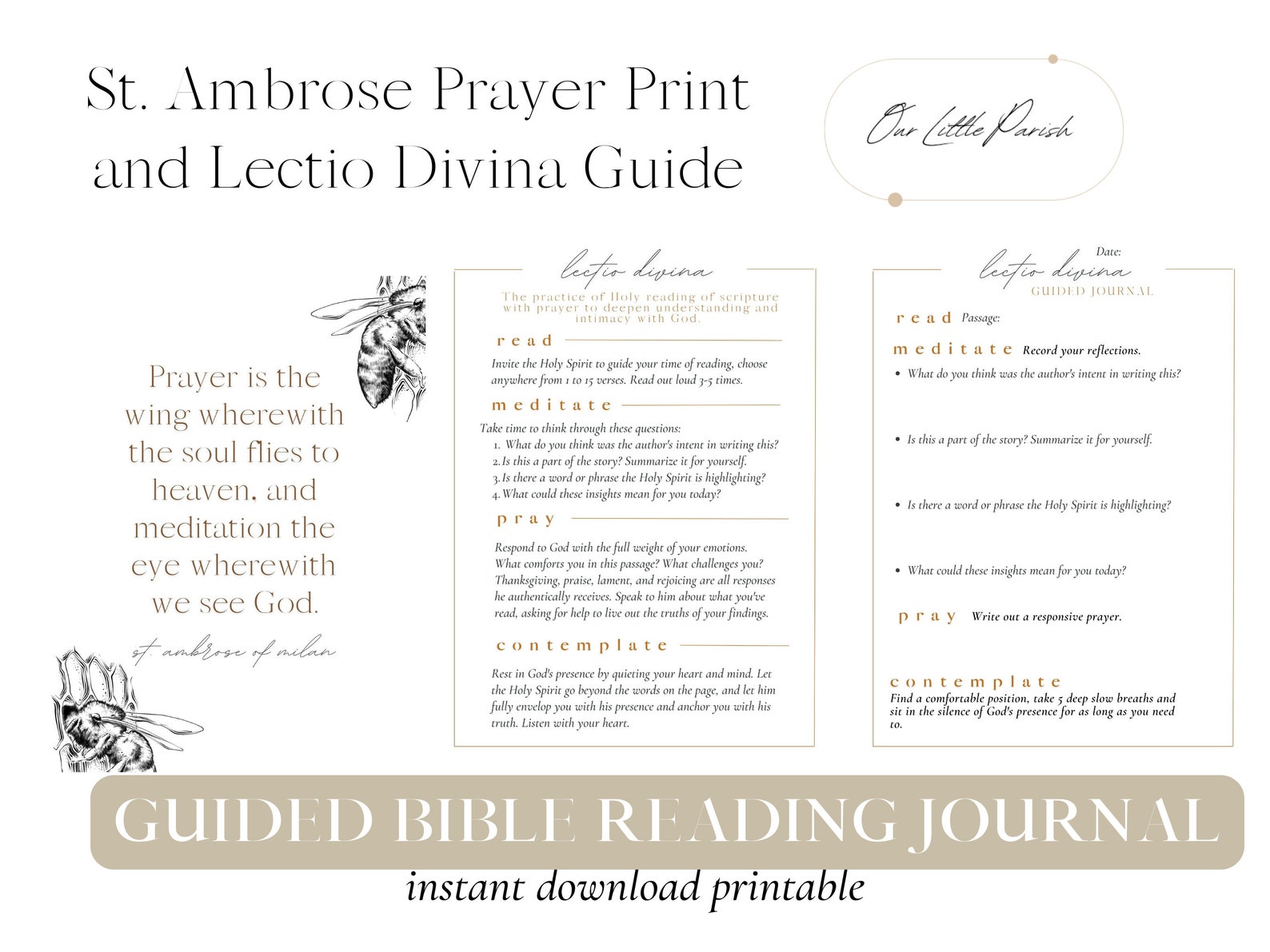 Lectio Divina Prayer and Reading Bible Journaling Pages | St. Ambrose ...